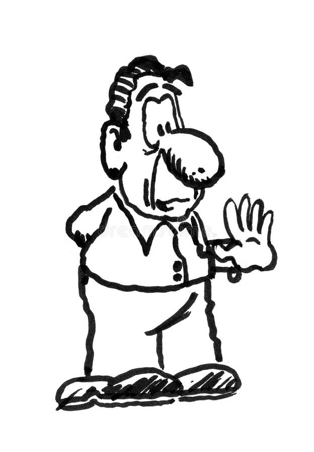 Lachender Mann Der Karikaturzeichnung Stock Abbildung - Illustration ...