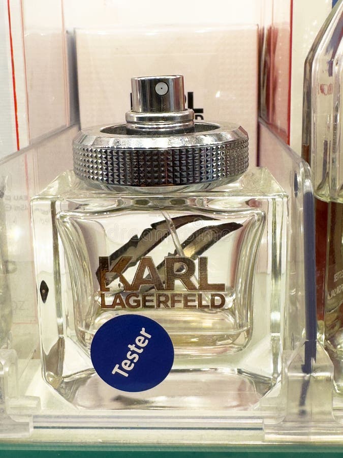 Karl Lagerfeld Perfume Tester Bottle with Silver Cap in Display Case ...