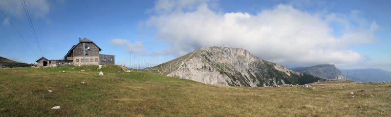 Karl Ludwig Mountain Hut in Rax Alps Stock Photo - Image of panorama ...