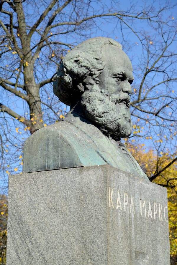 Karl Marx Bust Stone Statue in Europe Stock Photo - Image of marx ...