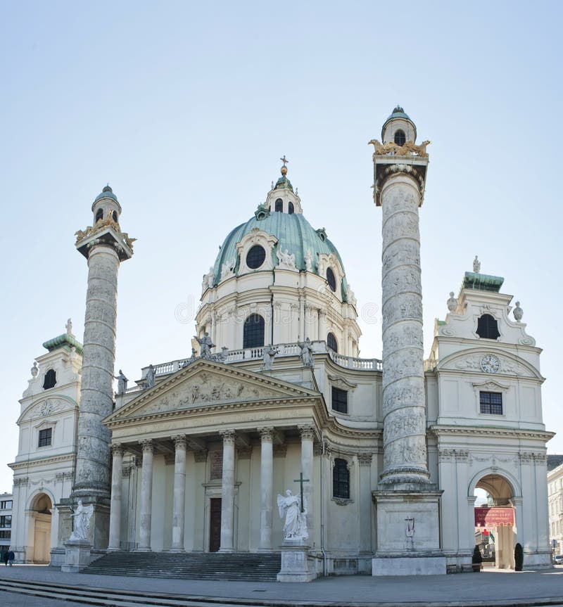 Karlskirche stock image. Image of baroque, pillar, carved - 28565923