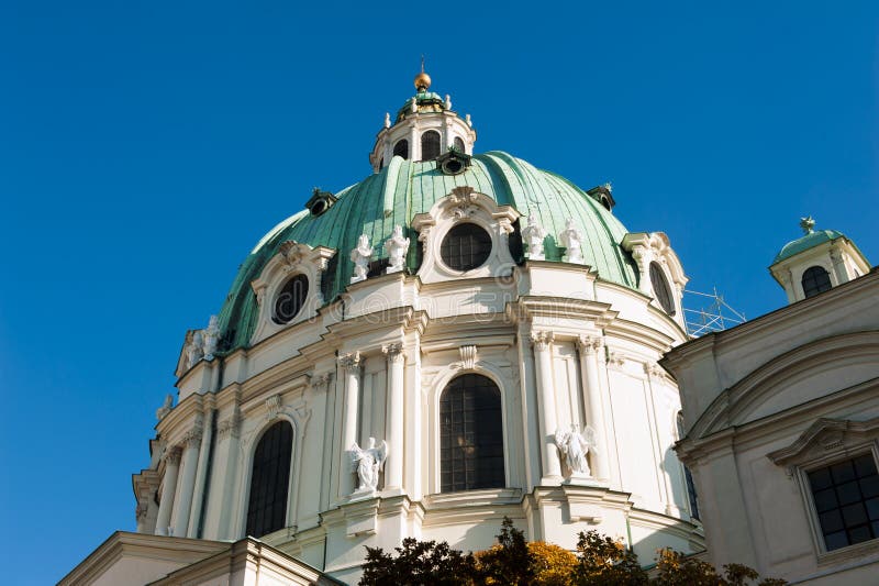 Detail of Karlskirche in Vienna, Austria Stock Image - Image of ...