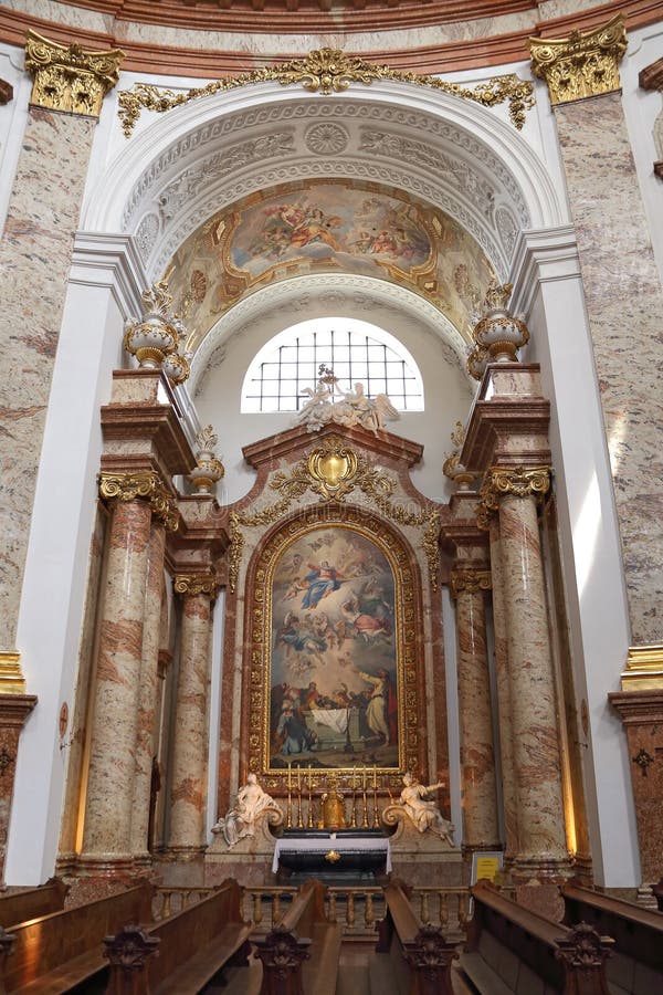 Karlskirche Fresco, Baroque Church, Vienna Editorial Photography ...