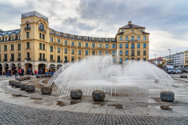 Stachus Fountain On Karlsplatz, Munich, Germany, 2015 Editorial Image ...