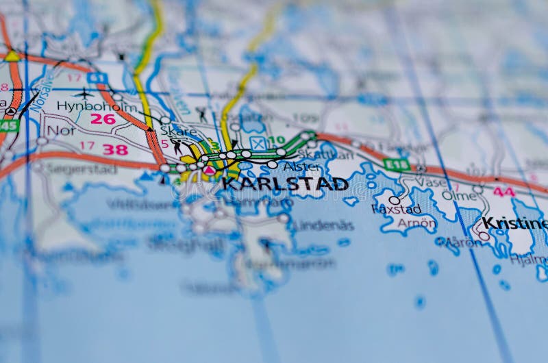 Karlstad no mapa foto de stock. Imagem de estrada, estados - 102337908