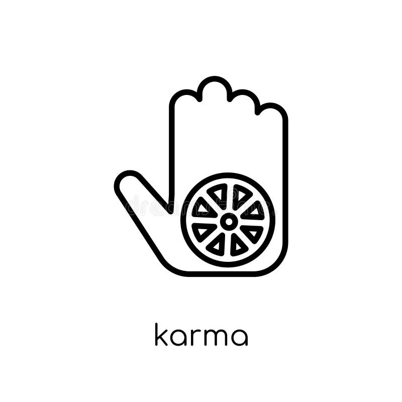 Karma Icon. Trendy Modern Flat Linear Vector Karma Icon on White Stock ...