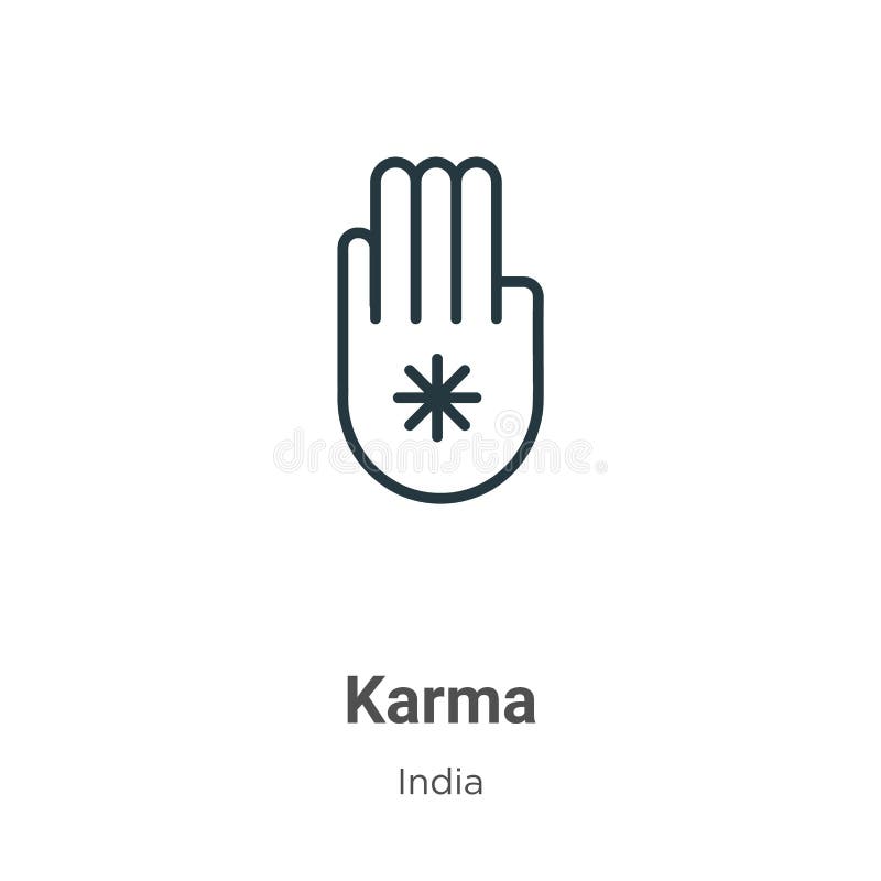 Karma Outline Vector Icon. Thin Line Black Karma Icon, Flat Vector ...