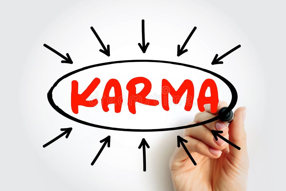 Karma Text with Arrows, Concept for Presentations and Reports Stock ...