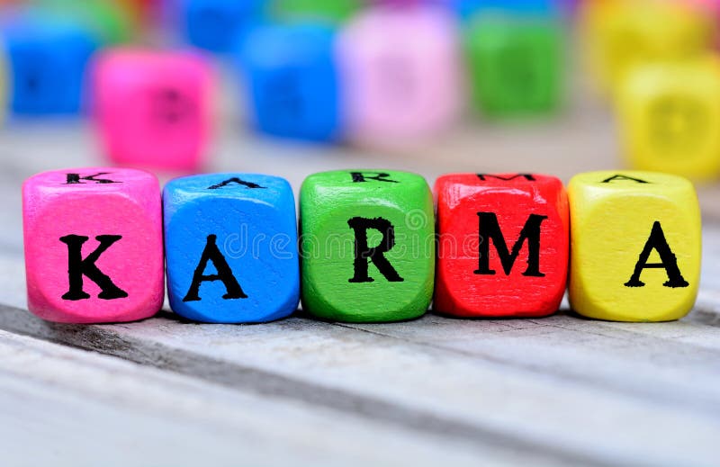 Karma Word from Wooden Blocks Stock Image - Image of buddhism, nature ...