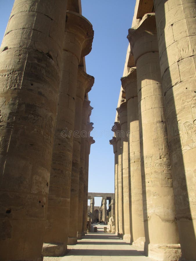 Karnak Temple Stone Columns Luxor Stock Image - Image of columns, luxor ...