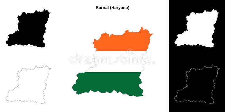 Karnal outline map stock vector. Illustration of tourism - 368828014