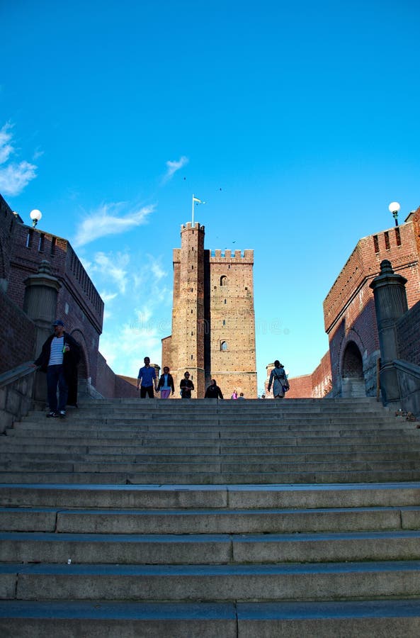 Karnan Tower in Helsingborg Stock Photo - Image of fortification, brick ...