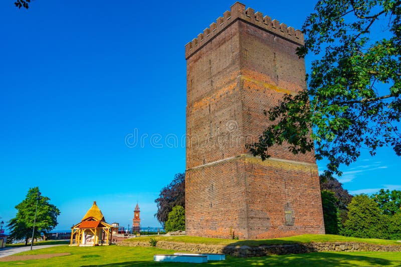 Karnan Tower in Swedish Town Helsingborg Stock Image - Image of garden ...
