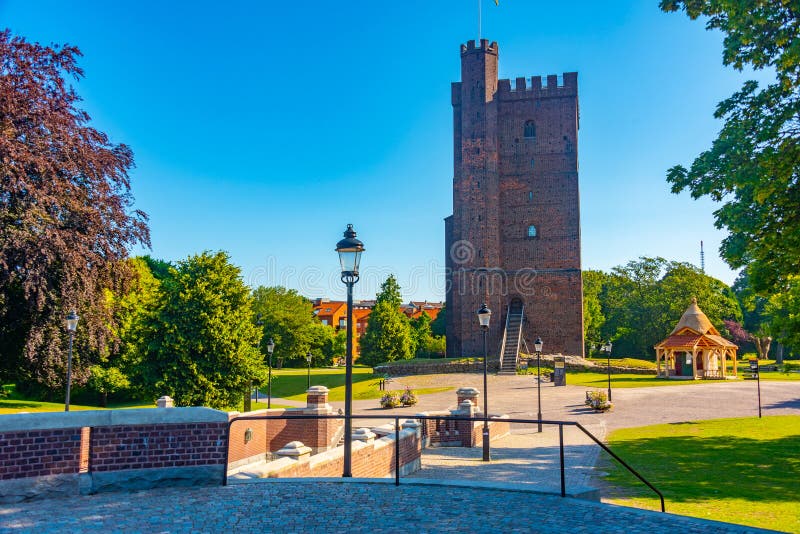 Karnan Tower in Swedish Town Helsingborg Stock Image - Image of vintage ...