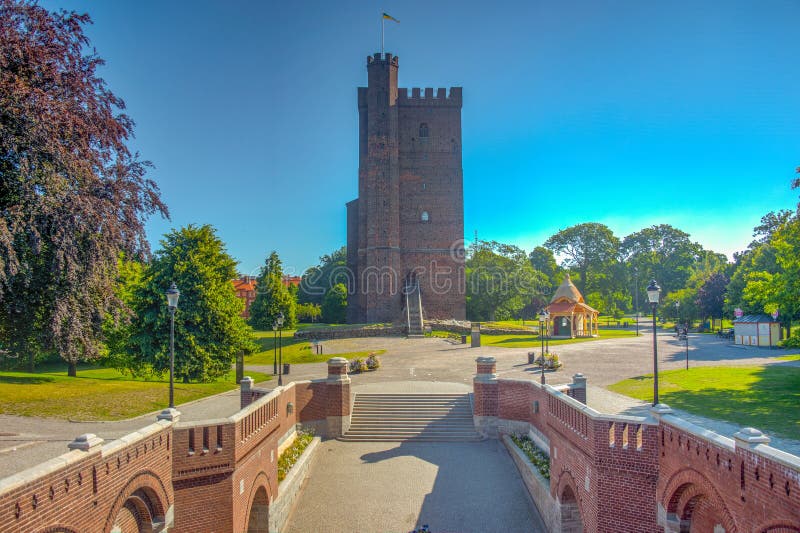 Karnan Tower in Swedish Town Helsingborg Stock Photo - Image of ...