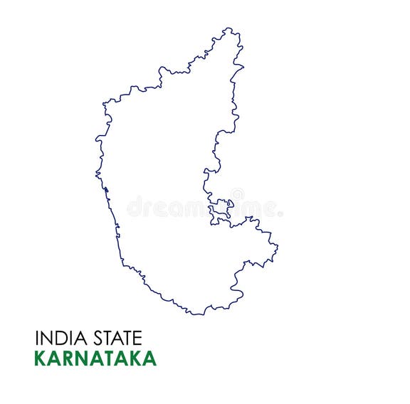 Karnataka Map of Indian State. Karnataka Map Vector Illustration Stock ...