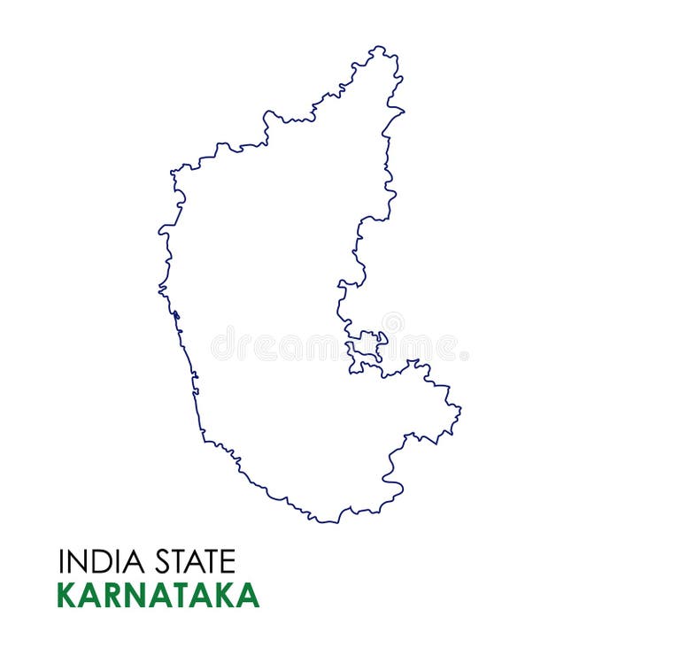 Karnataka Map of Indian State. Karnataka Map Vector Illustration Stock ...