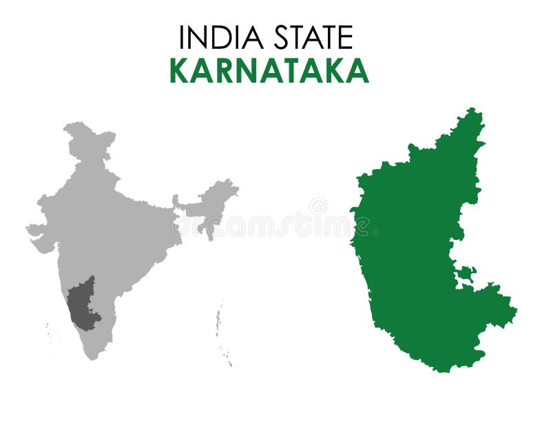 Karnataka Map of Indian State. Karnataka Map Vector Illustration Stock ...