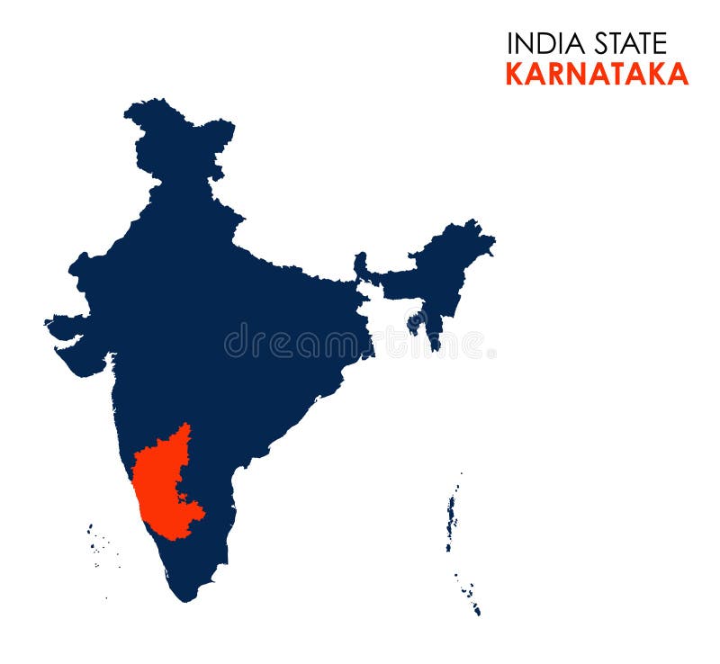 Karnataka Map of Indian State. Karnataka Map Vector Illustration Stock ...