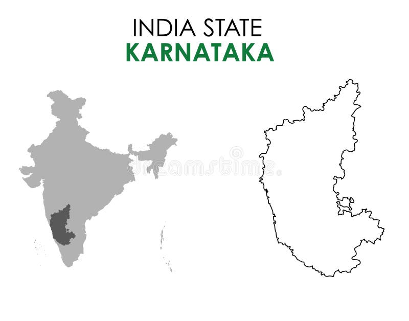 Karnataka Map of Indian State. Karnataka Map Vector Illustration Stock ...