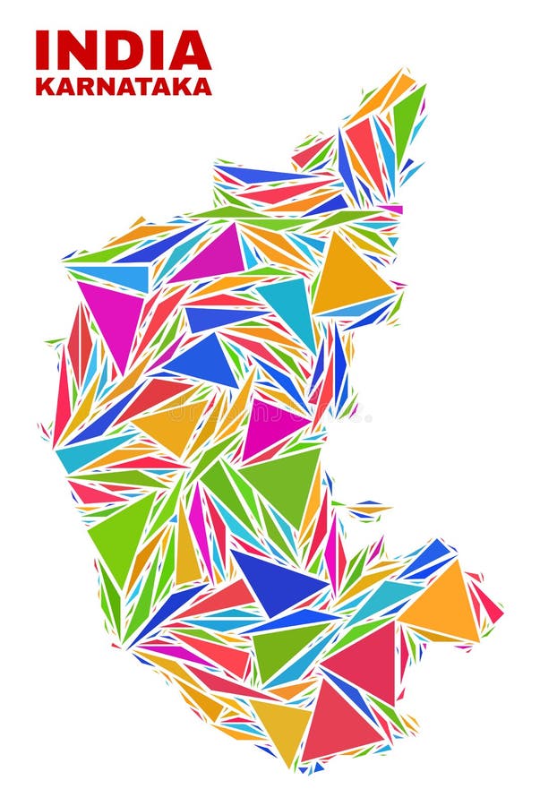 Karnataka State Map - Mosaic of Color Triangles Stock Vector ...