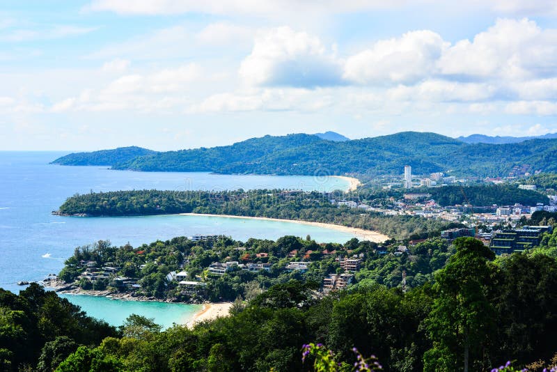 Beautiful Tropical Beaches from Karon View Point at Phuket Stock Photo ...