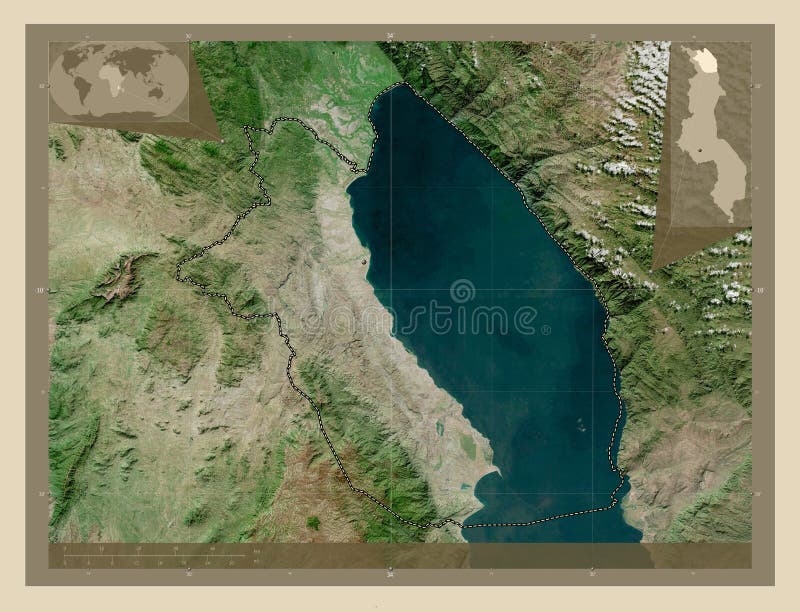 Karonga, Malawi. High-res Satellite. Major Cities Stock Illustration ...