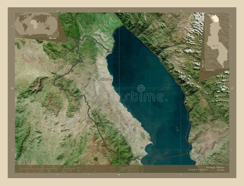 Karonga, Malawi. High-res Satellite. Labelled Points of Cities Stock ...