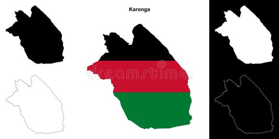 Karonga outline map stock vector. Illustration of borders - 356520697