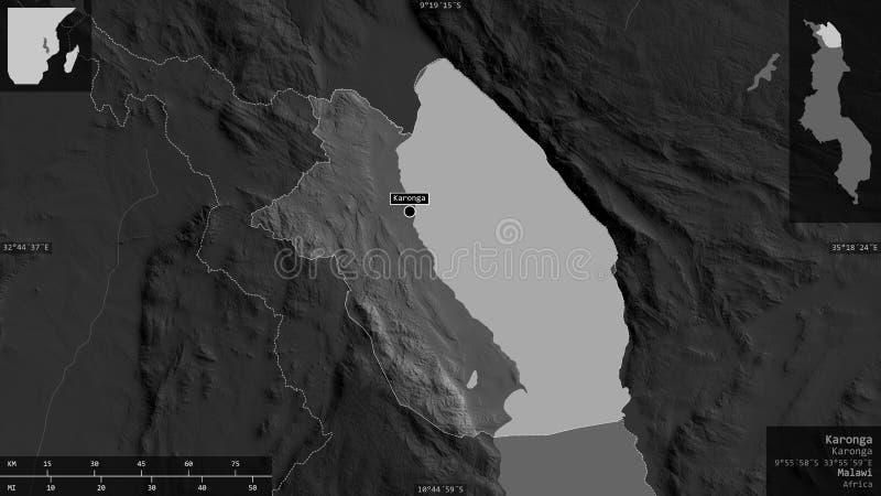Karonga, Malawi - Composition. Grayscale Stock Illustration ...