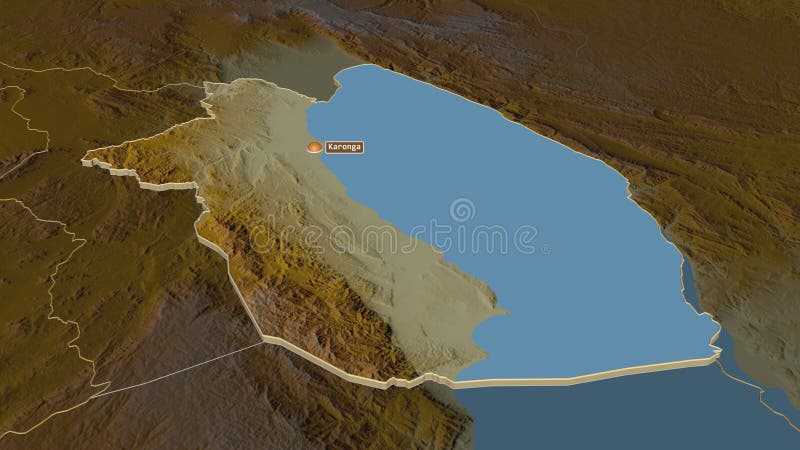 Karonga, Malawi - Extruded with Capital. Relief Stock Illustration ...