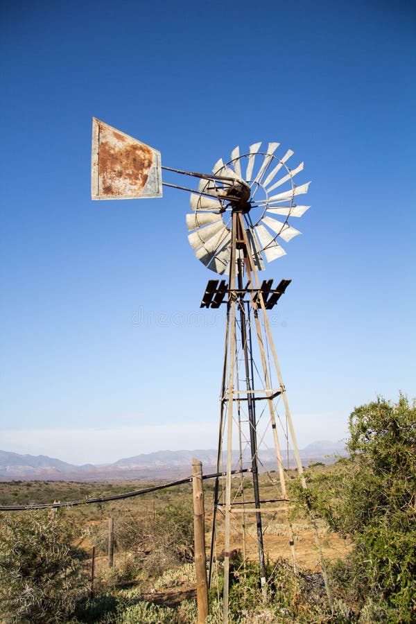 Karoo Windmill stock image. Image of horizon, waterpump - 42491531