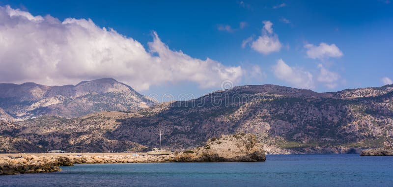 Karpathos Island Landscape Panorama Stock Photo - Image of mountains ...