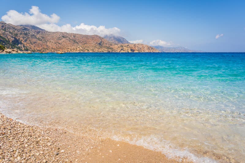 Karpathos Island Paradise Looking Beach Stock Photo - Image of crystal ...
