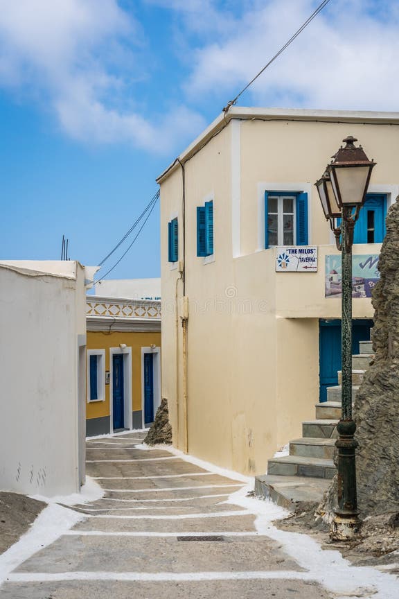 Narrow Alleys in Olymbos Village Editorial Stock Image - Image of ...