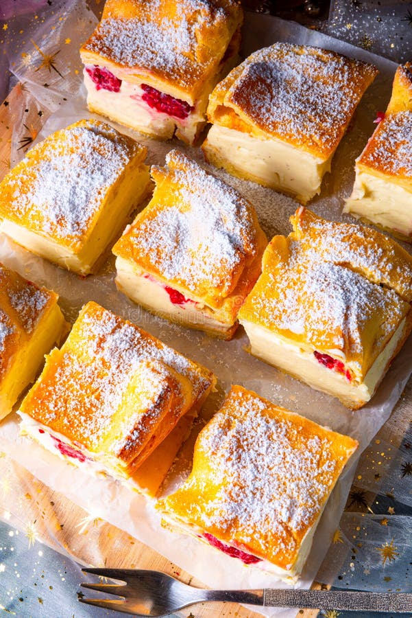 A Karpatka - a Delicious Polish Pudding Cake Stock Photo - Image of ...