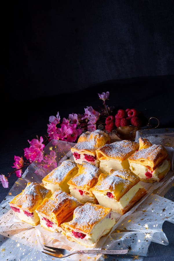 A Karpatka - a Delicious Polish Pudding Cake Stock Photo - Image of ...