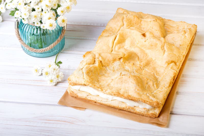 Karpatka - Polish Cake with Creme Stock Image - Image of filled, soft ...