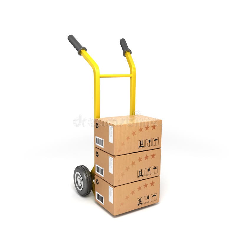Karretje Met Twee Wielen Met Laden Stock Foto - Image of pakket ...
