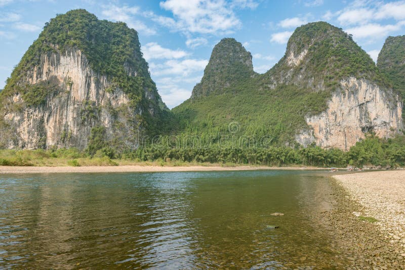 Karst Hills by Li River Near Xingping Stock Image - Image of karst ...