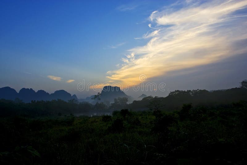Karst Landforms view stock photo. Image of yellow, cloudy - 38159708