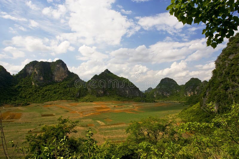 Karst Landforms view stock photo. Image of yellow, cloudy - 38159708