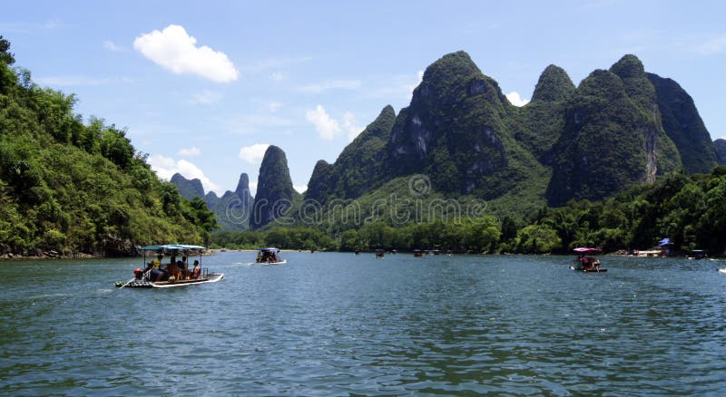 Karst Landscape, Li River, Guilin, Yangshuo, China Stock Photo - Image ...