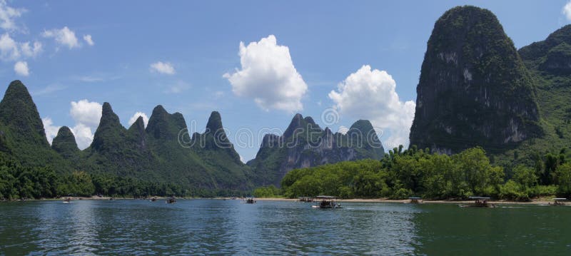 Karst Landscape, Li River, Guilin, Yangshuo, China Stock Photo - Image ...