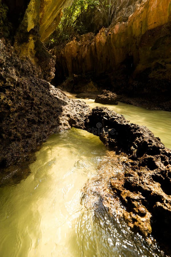 Karst Limestone Cave Structure Of Tropical Beach At Island With Stock ...