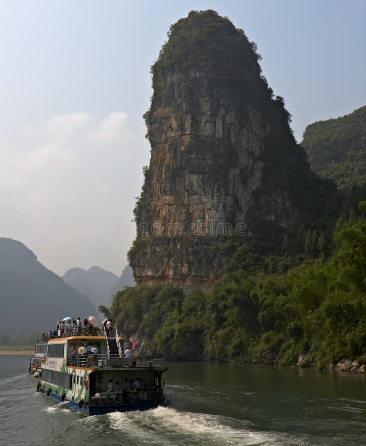 Karst Mountains and River Sights Stock Image - Image of guilin ...