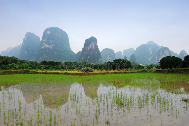 Karst Scenery in Guangxi Province, China Stock Image - Image of chinese ...