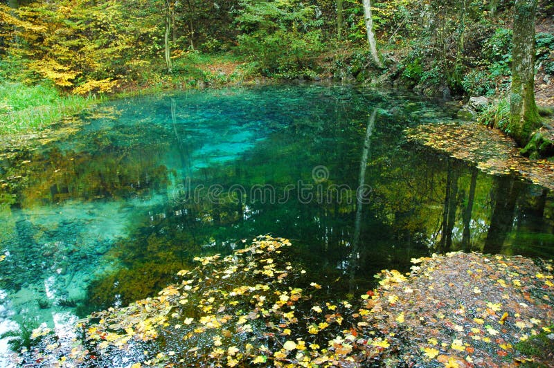 Karst spring at autumn stock image. Image of ochiul, nature - 17536675