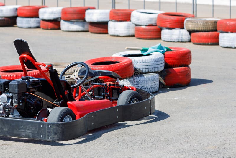 Kart Car on the Race Track, the Pilot is Gone Stock Image - Image of ...