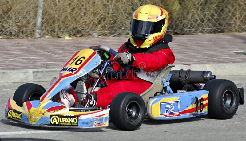 Kart Driver Racing on a Track during Competition Editorial Stock Image ...